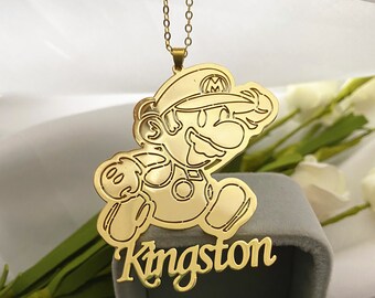 Super Mario Custom Cartoon Necklace - Etsy