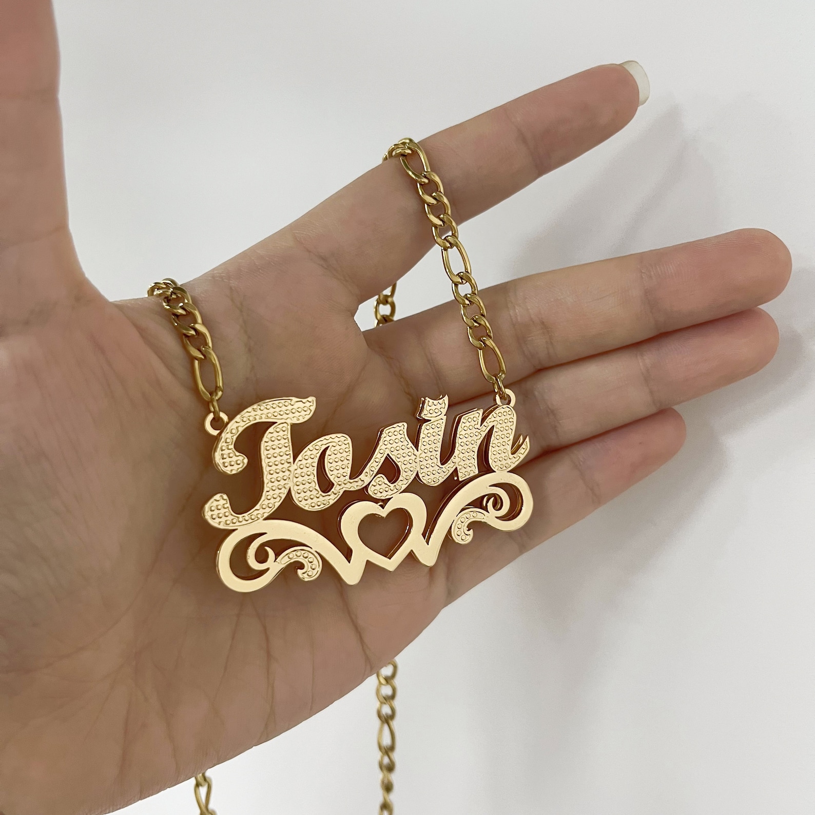 18K Gold Filled Name Necklace, Custom Name Necklace, Nameplate With ...