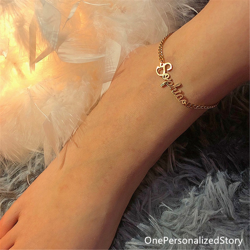 Personalized Anklet Custom Name Anklet in Gold/silver/rose - Etsy
