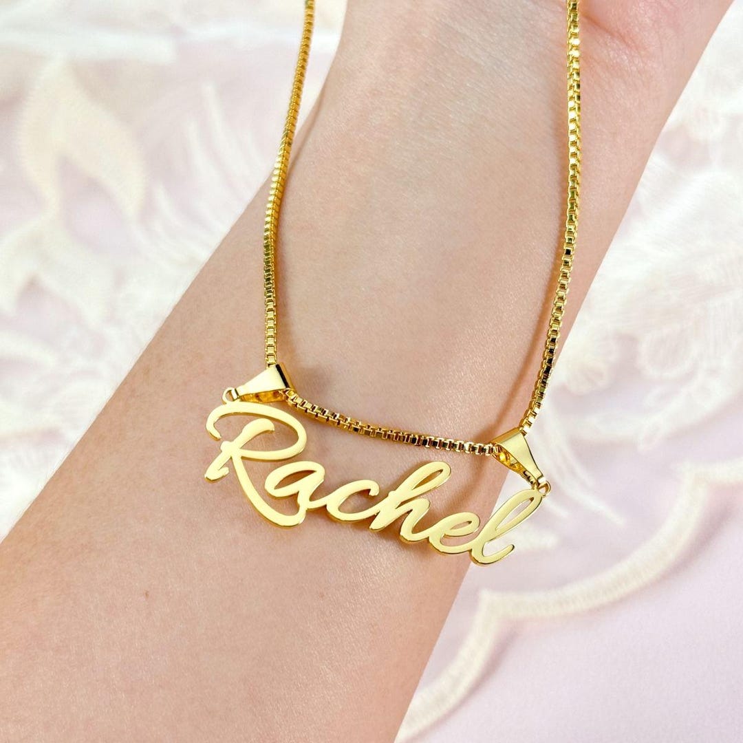 Custom Name Necklace, Custom Nameplate Necklace, Gold Name Necklace ...