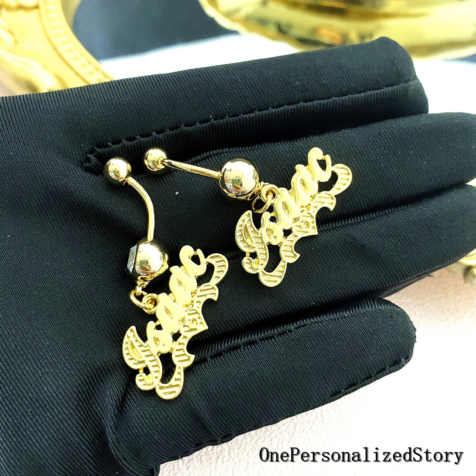 Custom Belly Button Ringsname Navel Belly Ringbelly Ring - Etsy