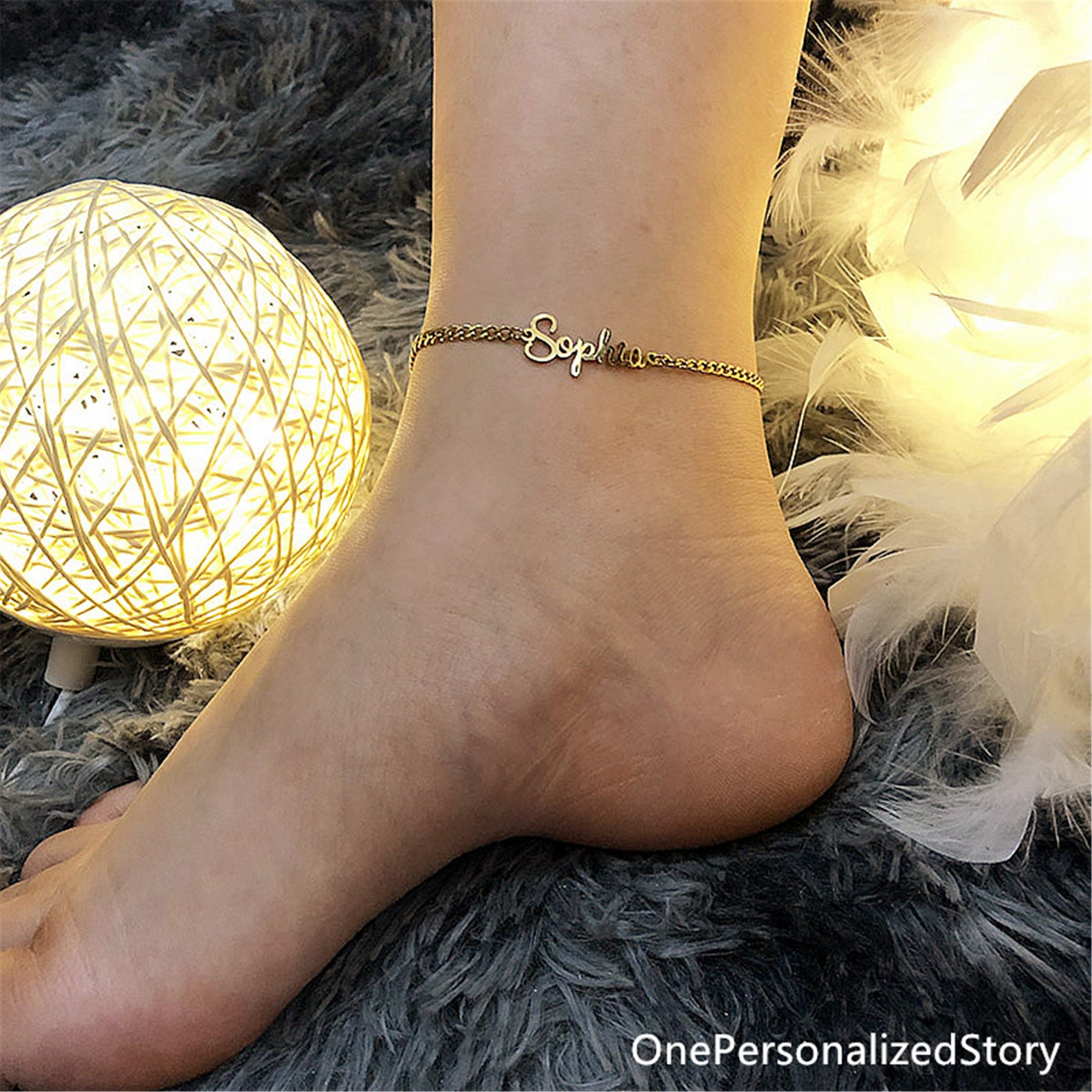 Personalized Anklet Custom Name Anklet in Gold/silver/rose - Etsy