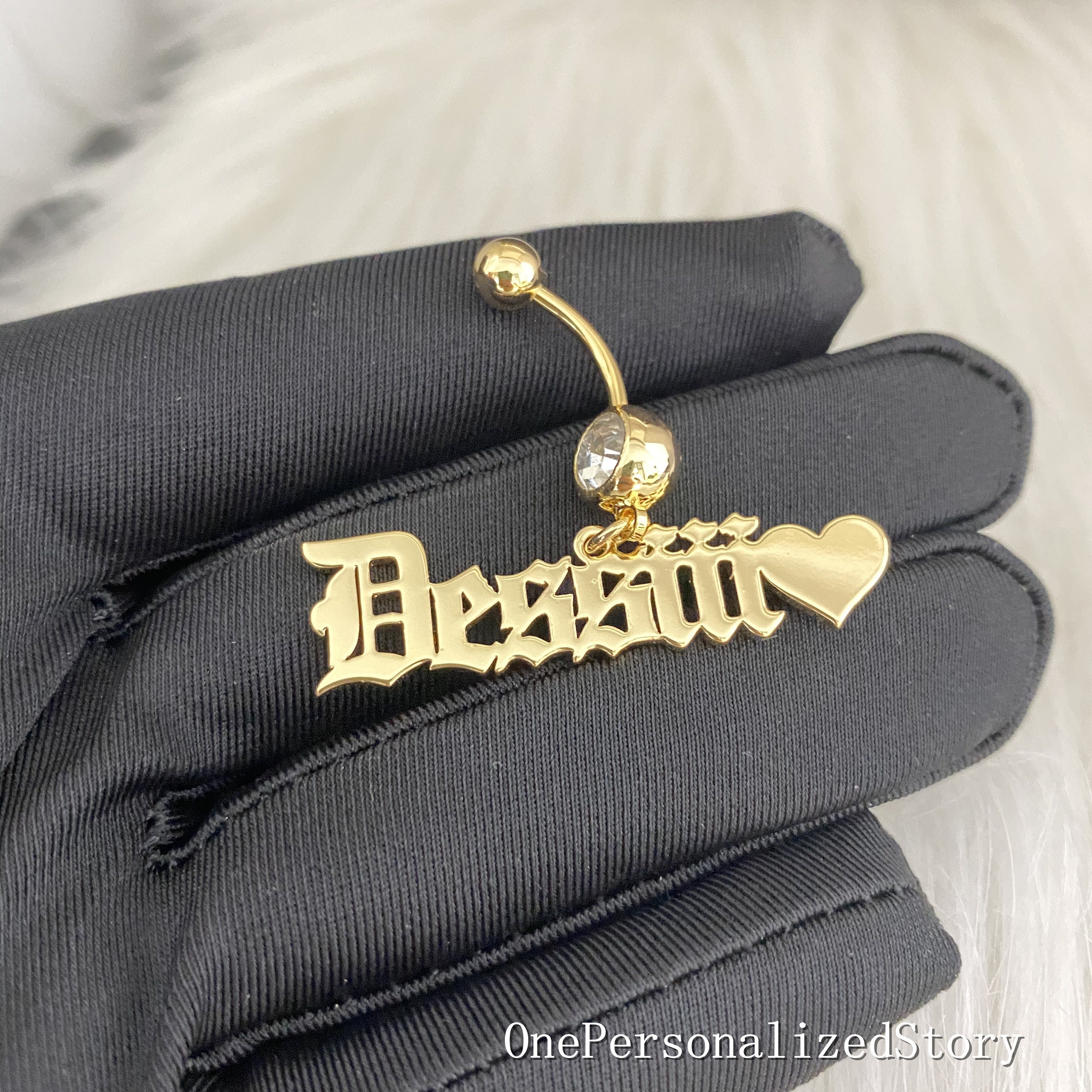 Custom Belly Ringsname Navel Belly Ringdangle Belly - Etsy