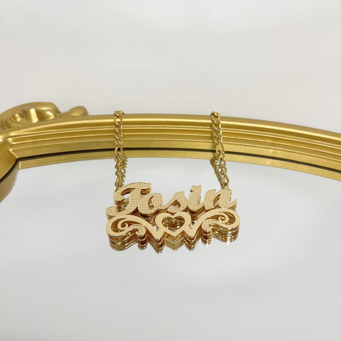 18K Gold Filled Name Necklace, Custom Name Necklace, Nameplate With ...
