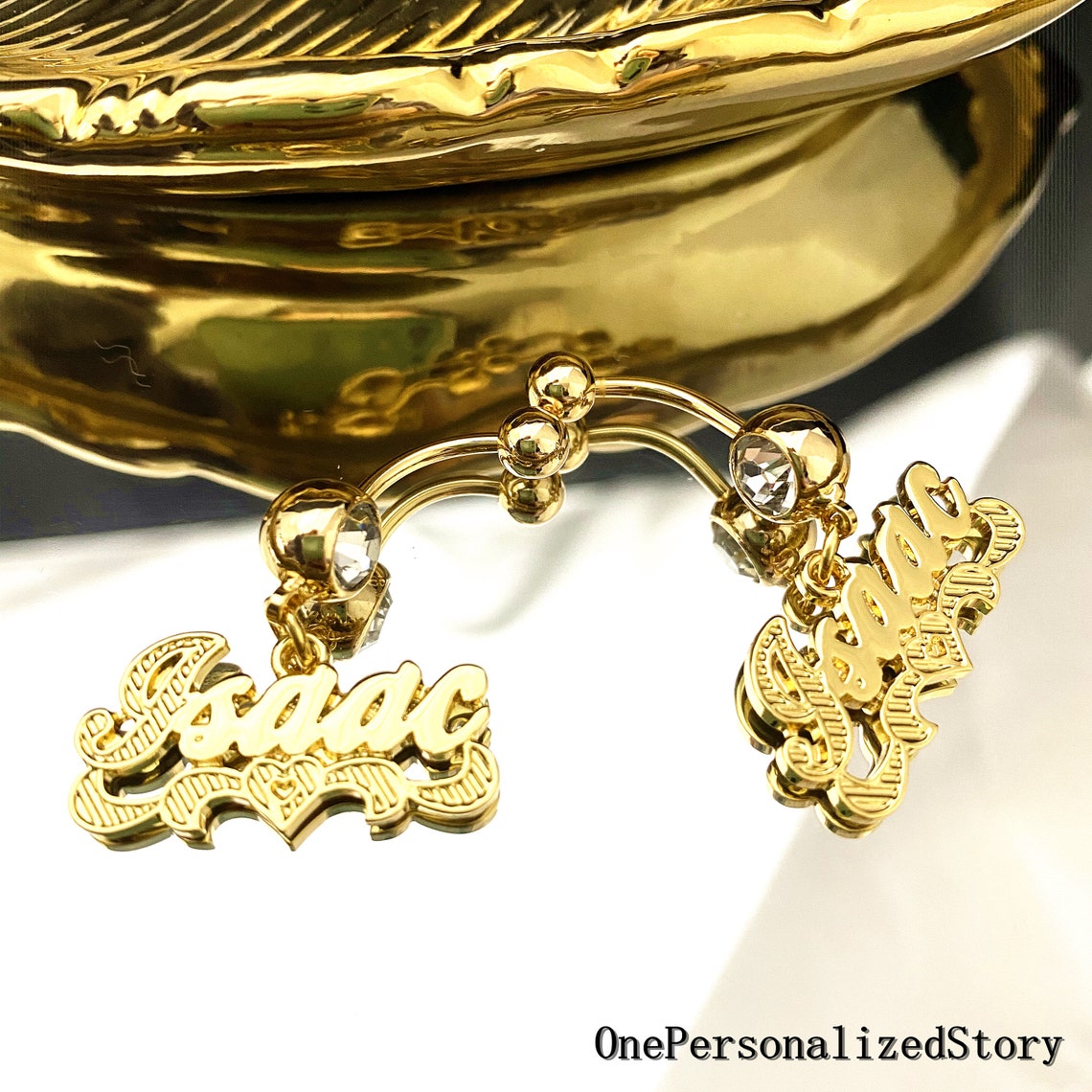 Custom Belly Button Ringsname Navel Belly Ringbelly Ring - Etsy