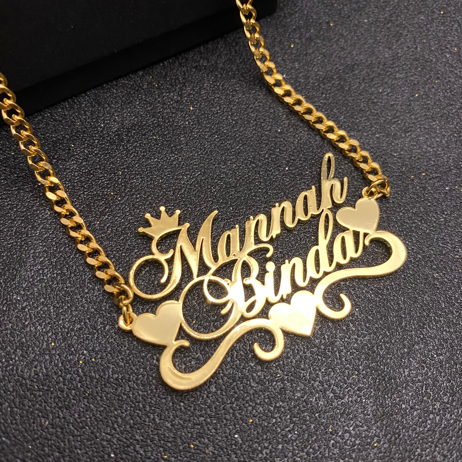 Two Name Necklace Family Name Necklace Gold Name Necklace Etsy Two Name Necklace Family Name Necklace Gold Name Necklace Etsy
