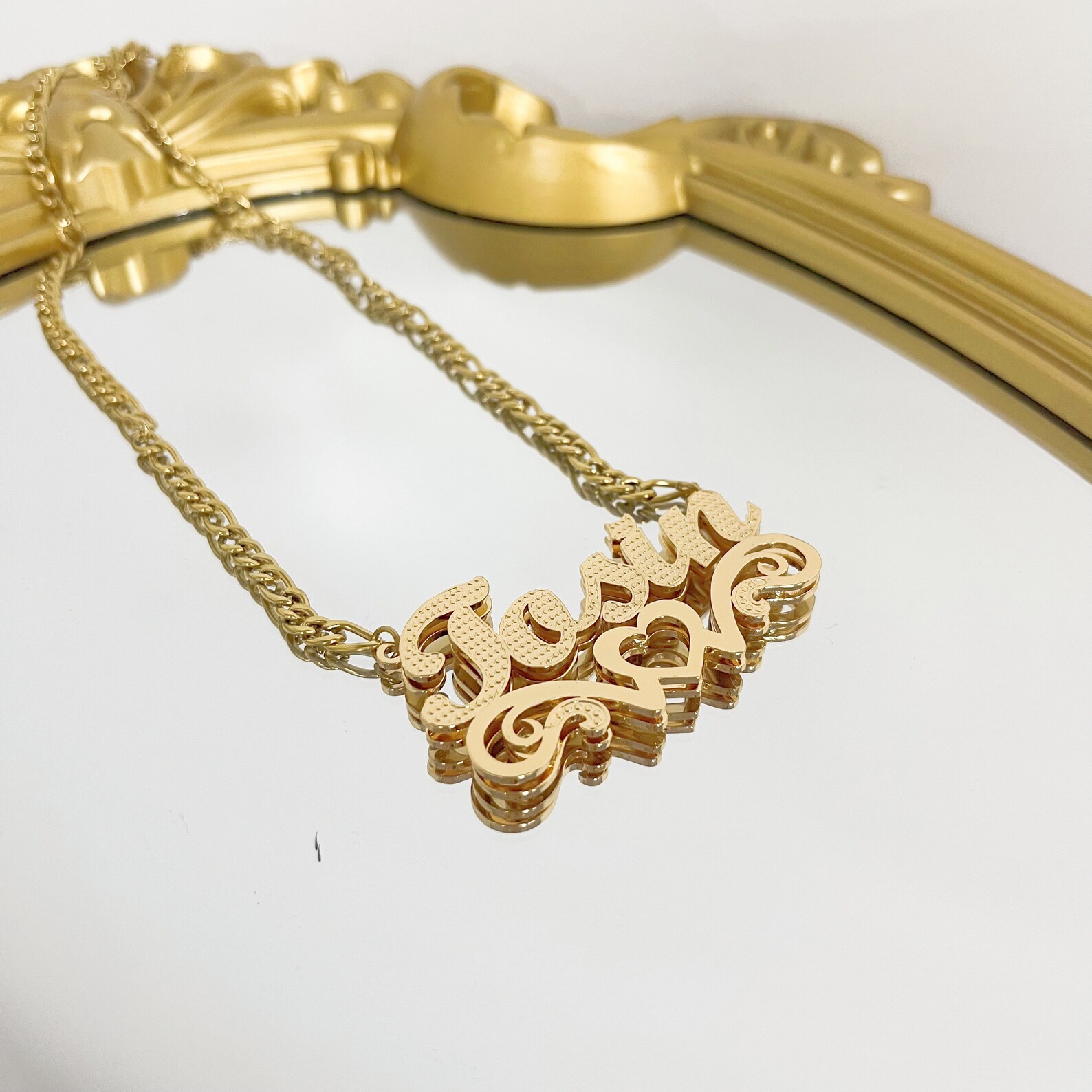 18K Gold Filled Name Necklace, Custom Name Necklace, Nameplate With ...