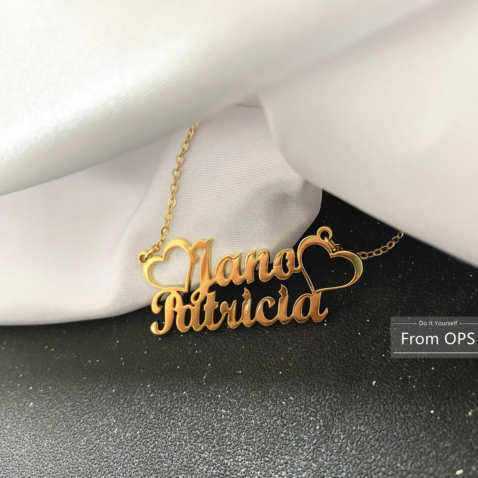 Two Name Necklace Gold Name Necklace Custom Name Necklace | Etsy