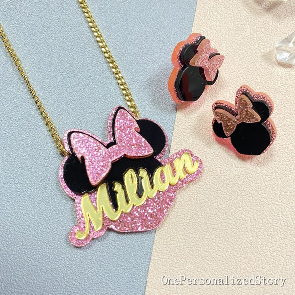 Minnie Mouse Name Necklace - Etsy