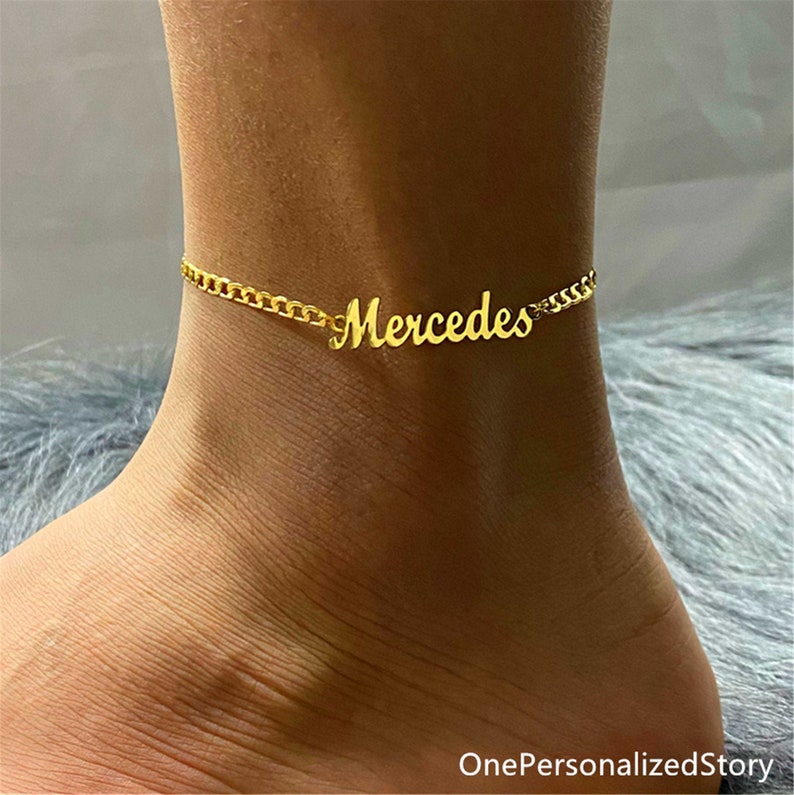 Personalized Name Anklet, Custom Name Anklet in Gold/silver/rose Gold ...