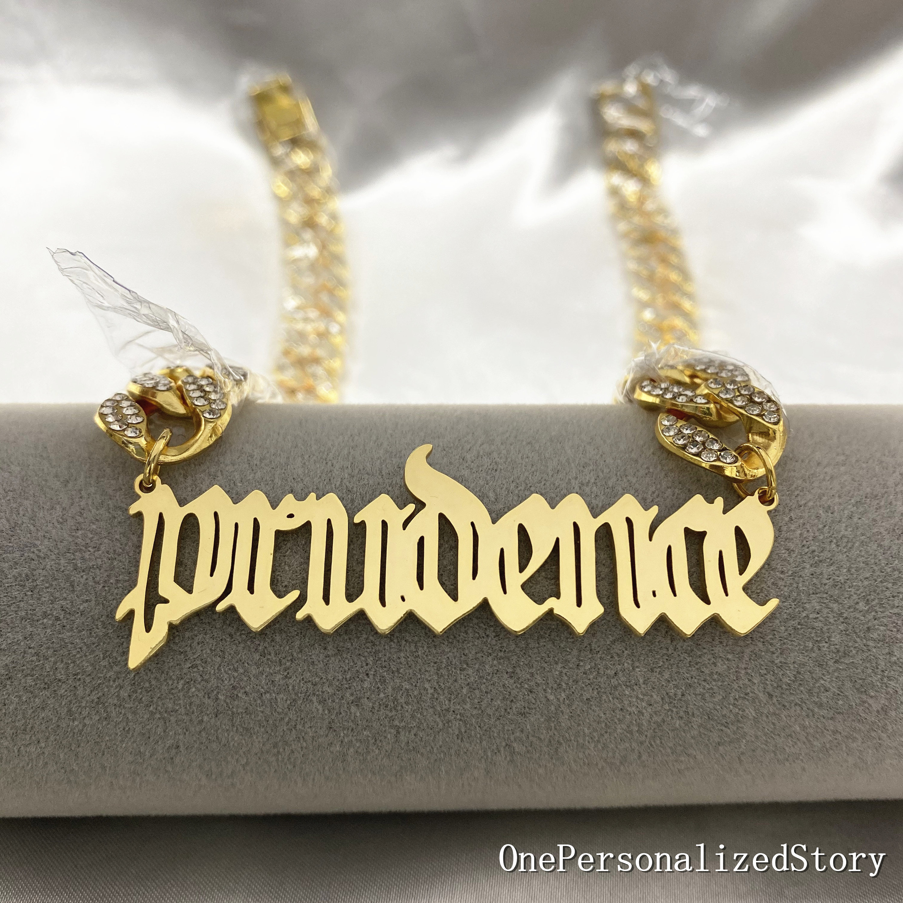 Iced Cuban Link Chain Name Necklace-custom Name - Etsy