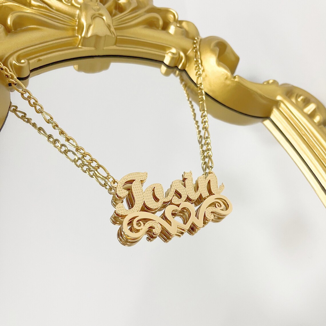 18K Gold Filled Name Necklace, Custom Name Necklace, Nameplate With ...