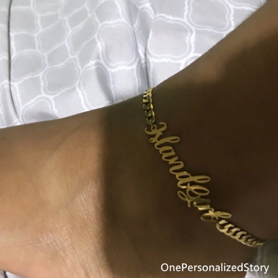 Personalized Anklet Custom Name Anklet in Gold/silver/rose | Etsy