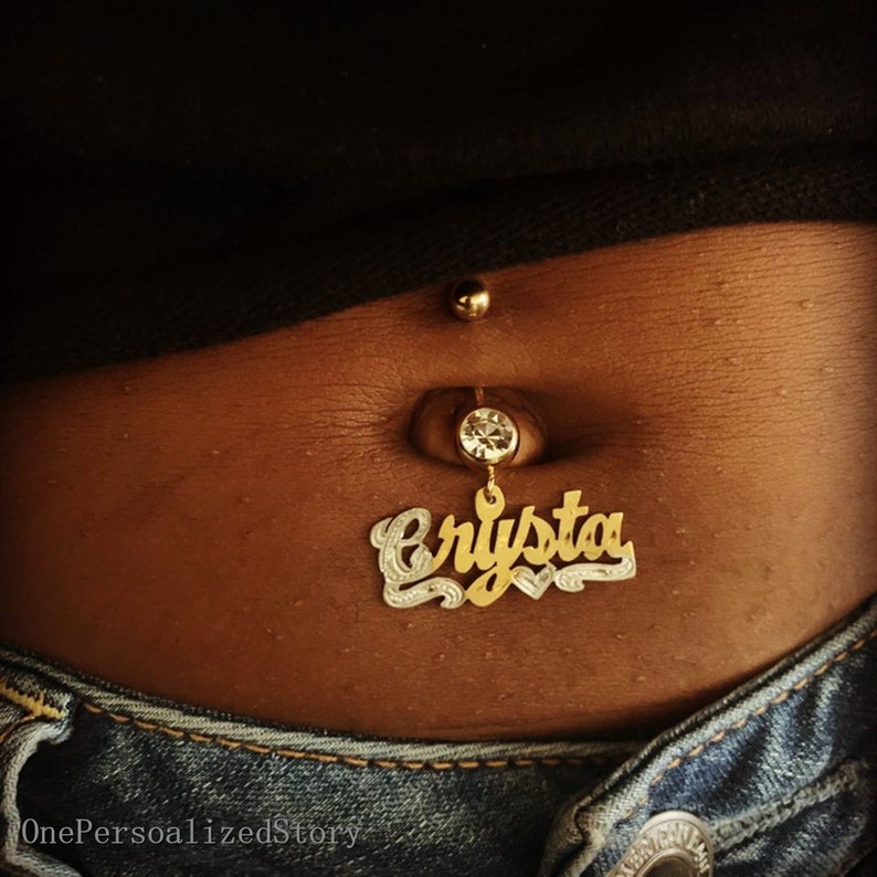 Custom Belly Button Ringname Navel Belly Ringsbelly Ring - Etsy
