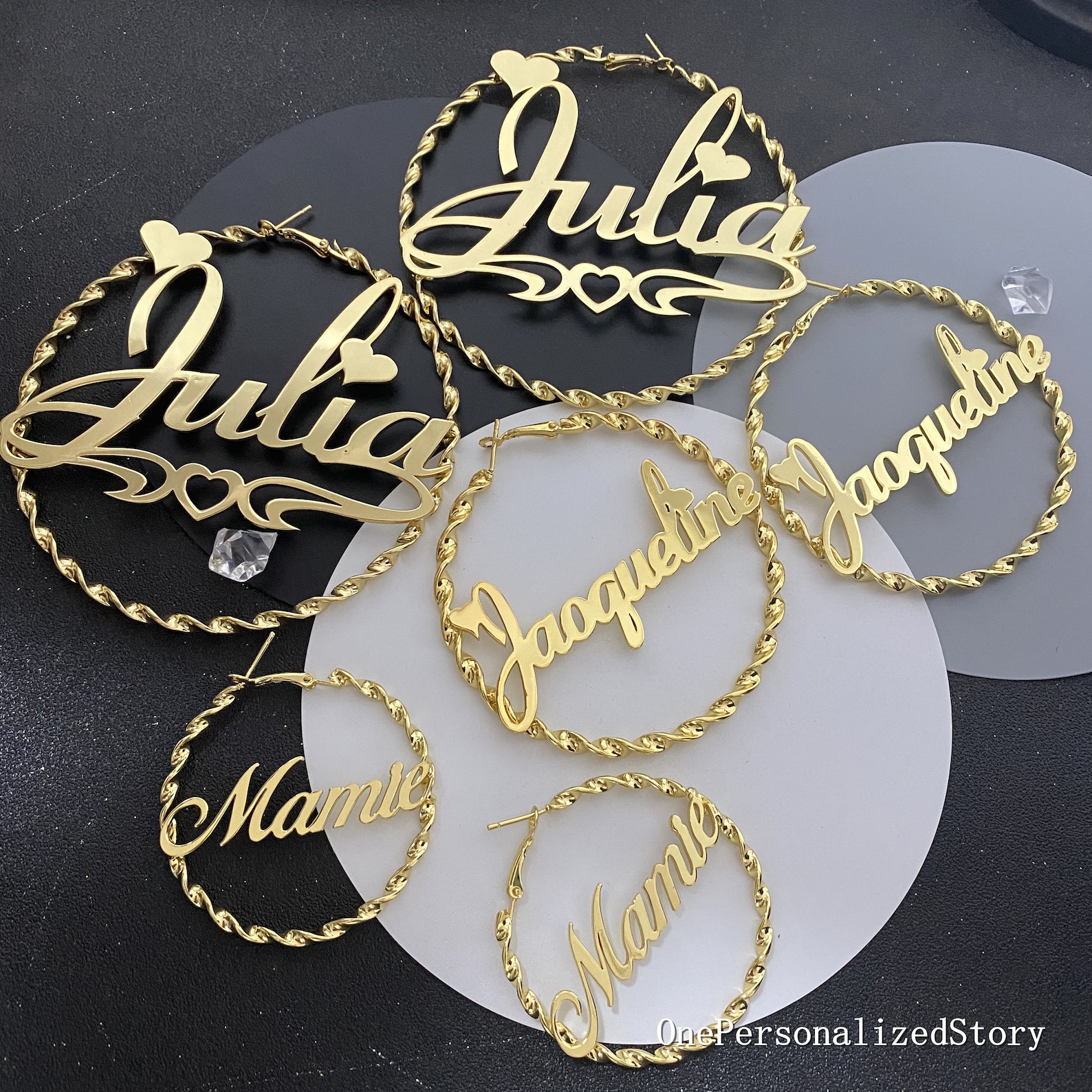 Custom Hoop Name Earrings Hoop Earrings Name Gold Name - Etsy