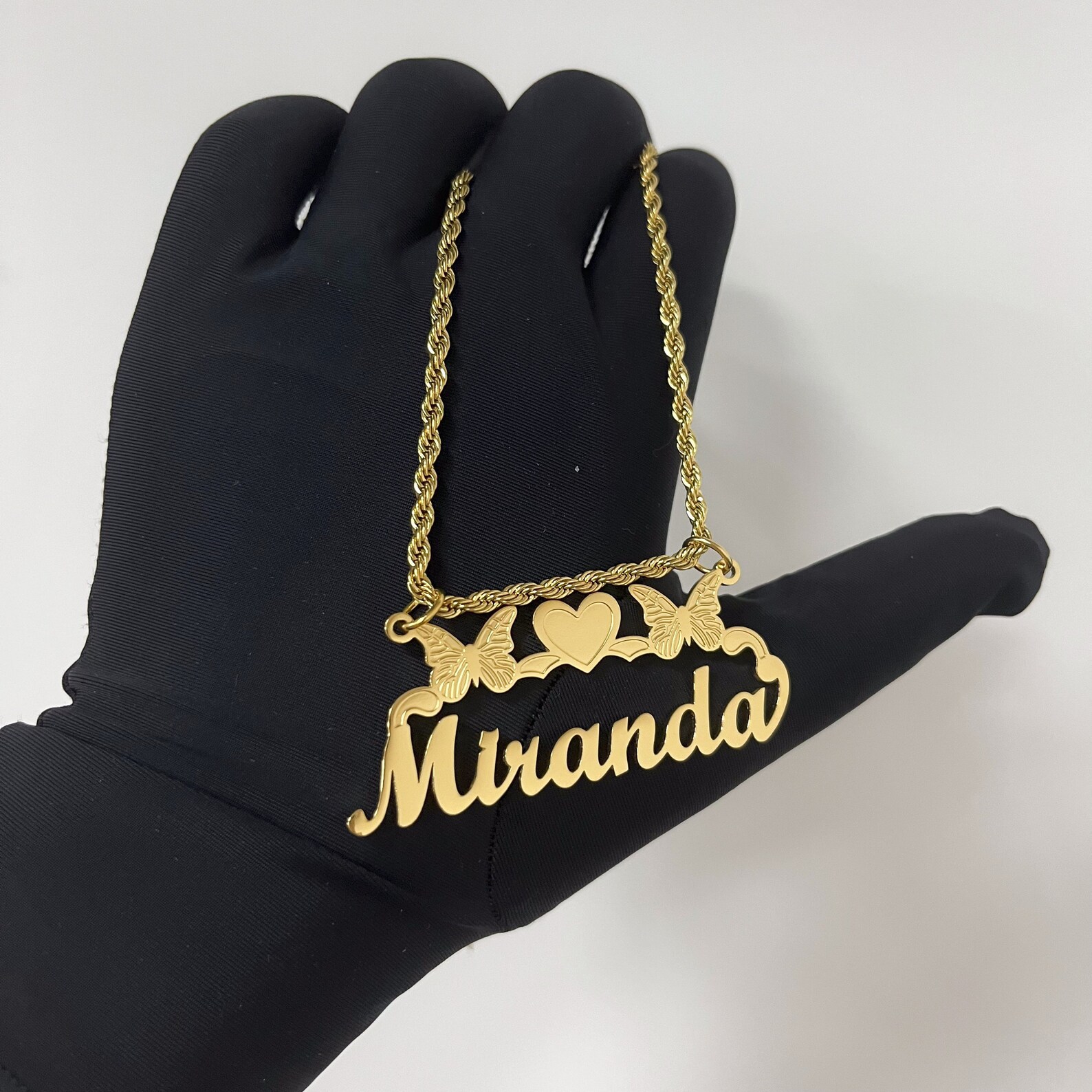 Customized Nameplate Necklace,name Butterfly Necklace,personalized ...