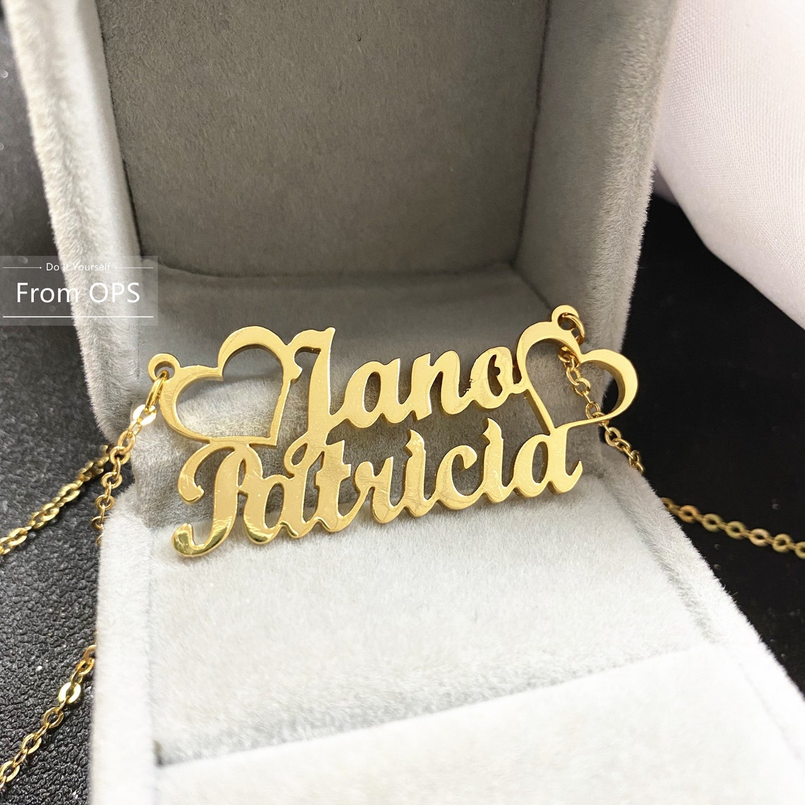 Two Name Necklace Gold Name Necklace Custom Name Necklace | Etsy