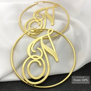 Custom Initial Hoop Earrings, Personalized Name Earrings - Etsy