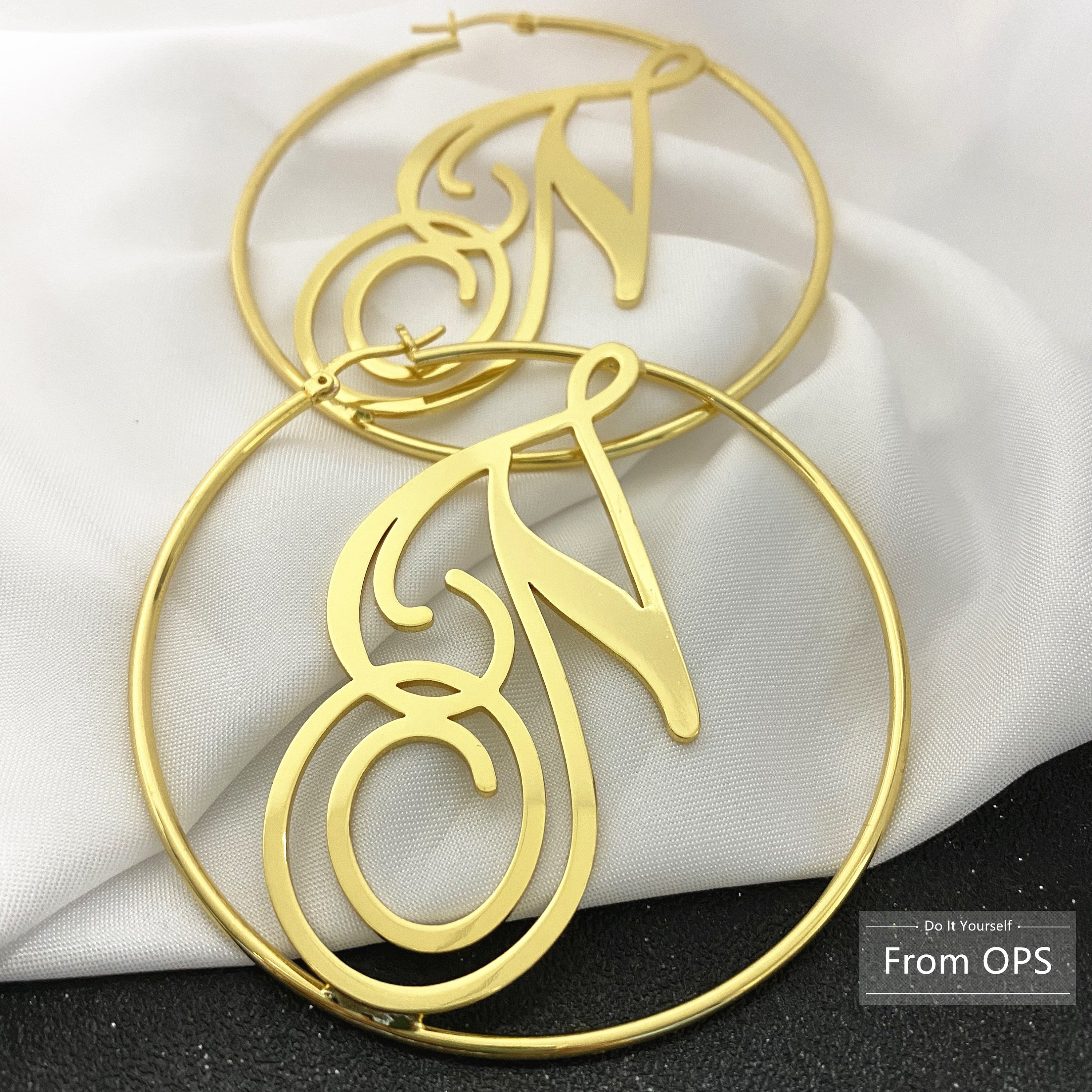 Custom Hoop Earrings-initial Hoop Earrings-custom Name - Etsy