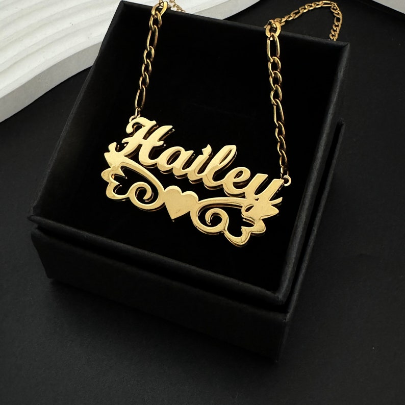 Custom Name Necklace, Double Plated 3D Pendant, Personalized Jewelry - Etsy