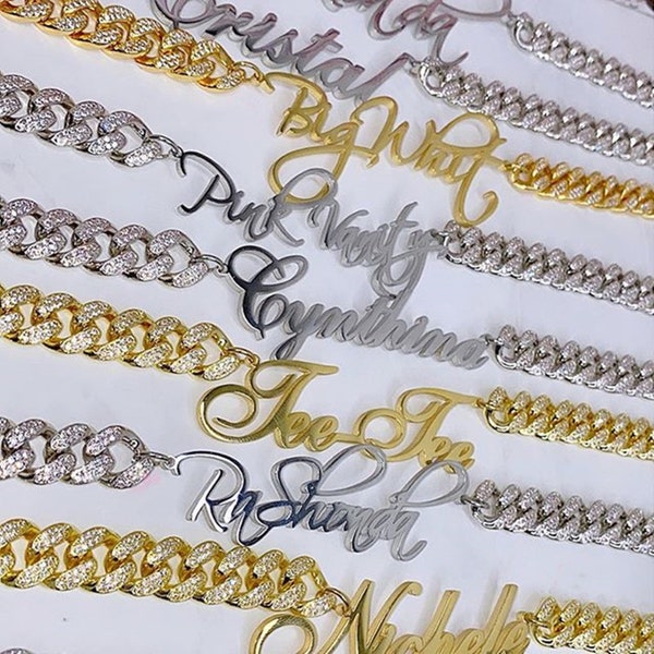 Iced Out Name Necklace - Etsy