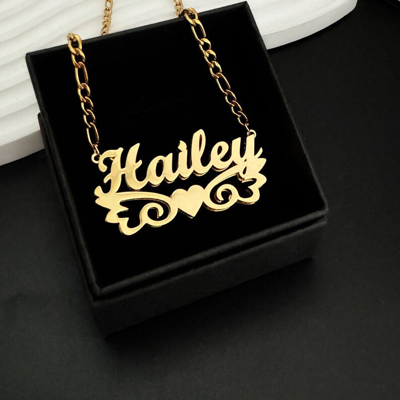 Custom Name Necklace, Double Plated 3D Pendant, Personalized Jewelry - Etsy