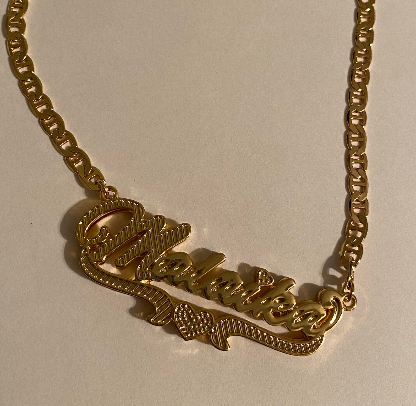 Double Plated Name Necklace Custom Name Necklace name Plate - Etsy