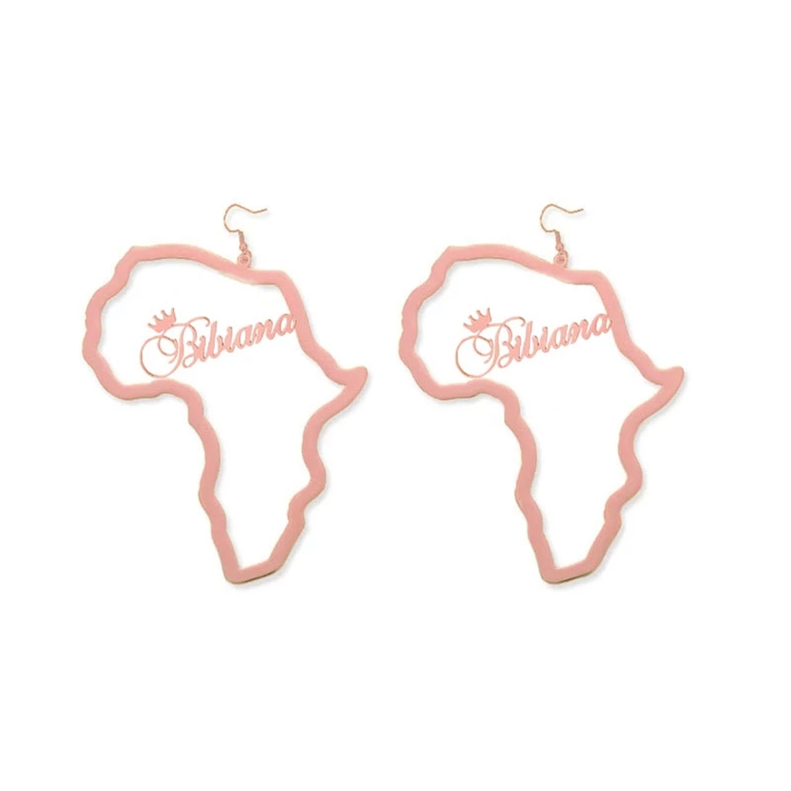 Custom Name Africa Map Hoop Earrings, Personalized Jewelry - Etsy