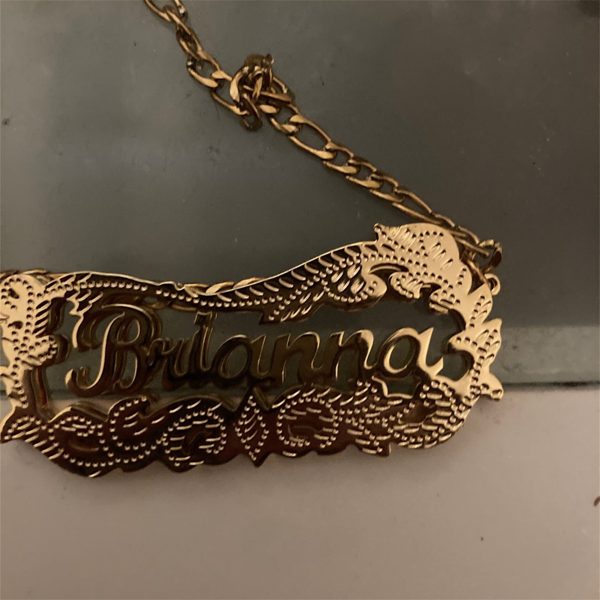 Double Plated Name Necklace | Nameplate Necklace | Custom Name Necklace ...