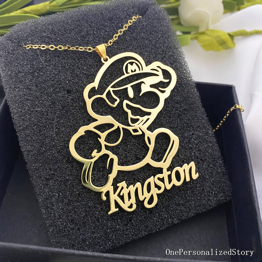 Mario Necklace-custom Name Cartoon Character Necklaces-super Mario ...