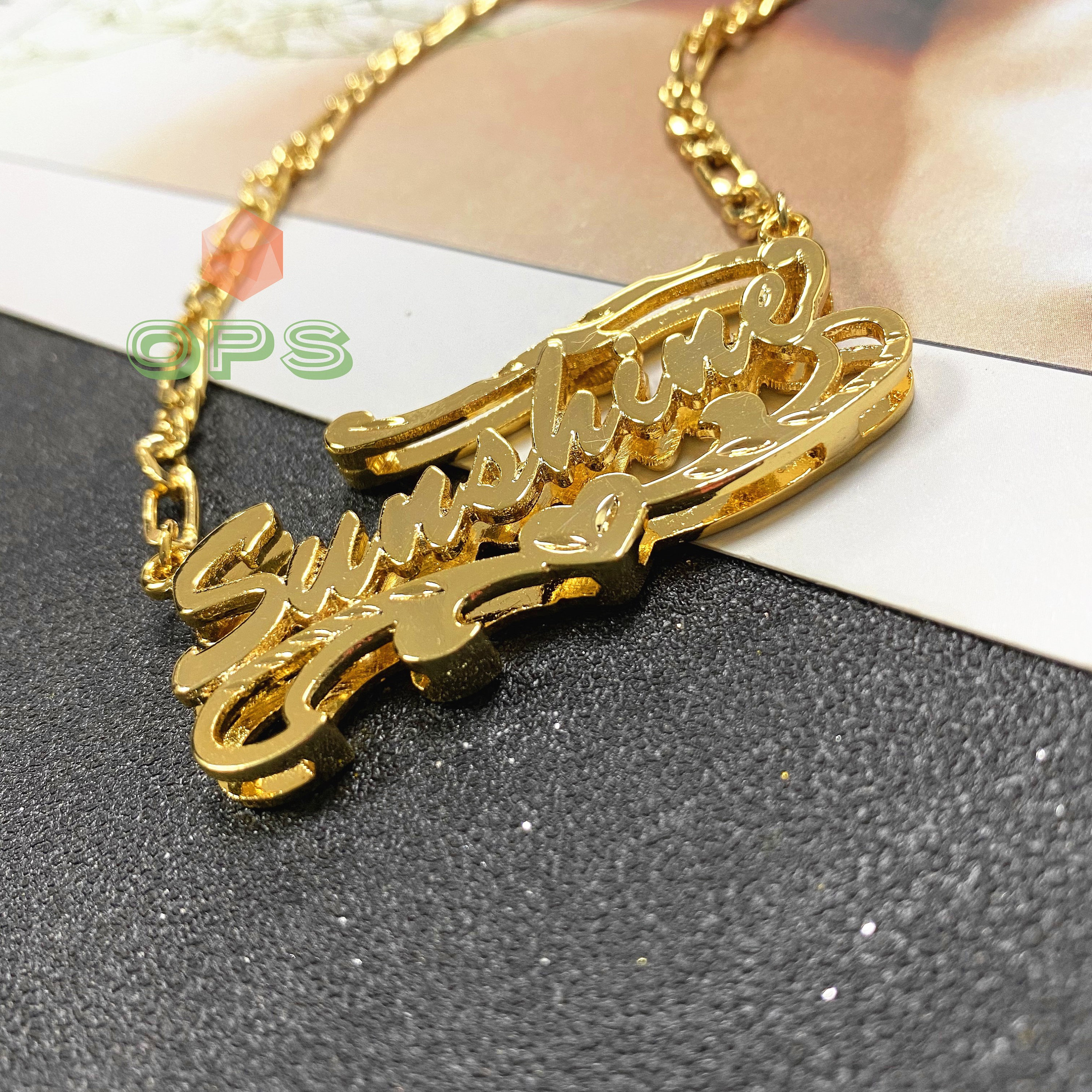 Nameplate Necklace-custom Name Necklace-3d Name - Etsy