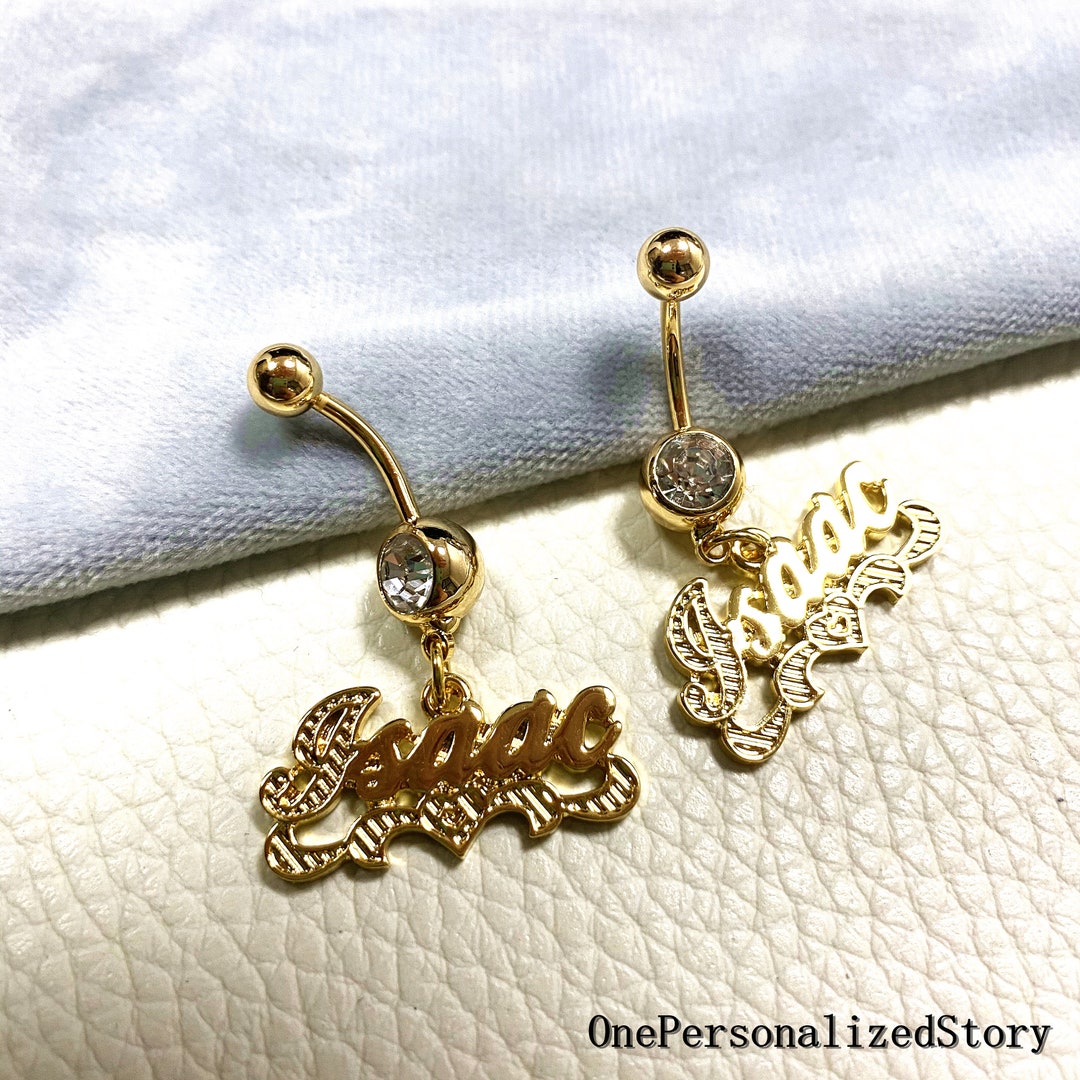 Custom Belly Button Rings,name Navel Belly Ring,belly Ring Dangle ...