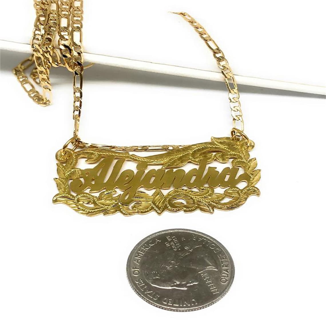 Double Plated Name Necklace Nameplate Necklace Custom Name - Etsy