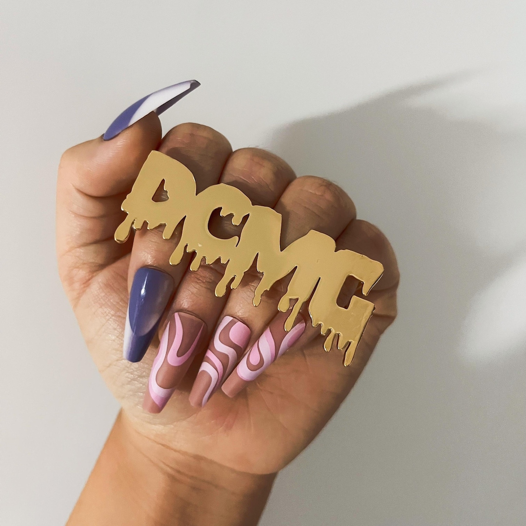 Custom Knuckle Ring, Name Knuckle Ring,three Finger Name Ring ...