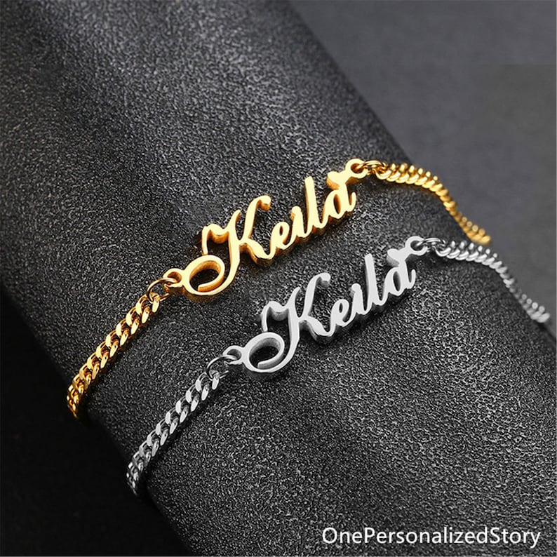 Personalized Anklet Custom Name Anklet in Gold/silver/rose - Etsy