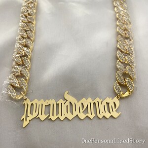 Iced Cuban Link Chain Name Necklace-custom Name Necklace-stainless ...