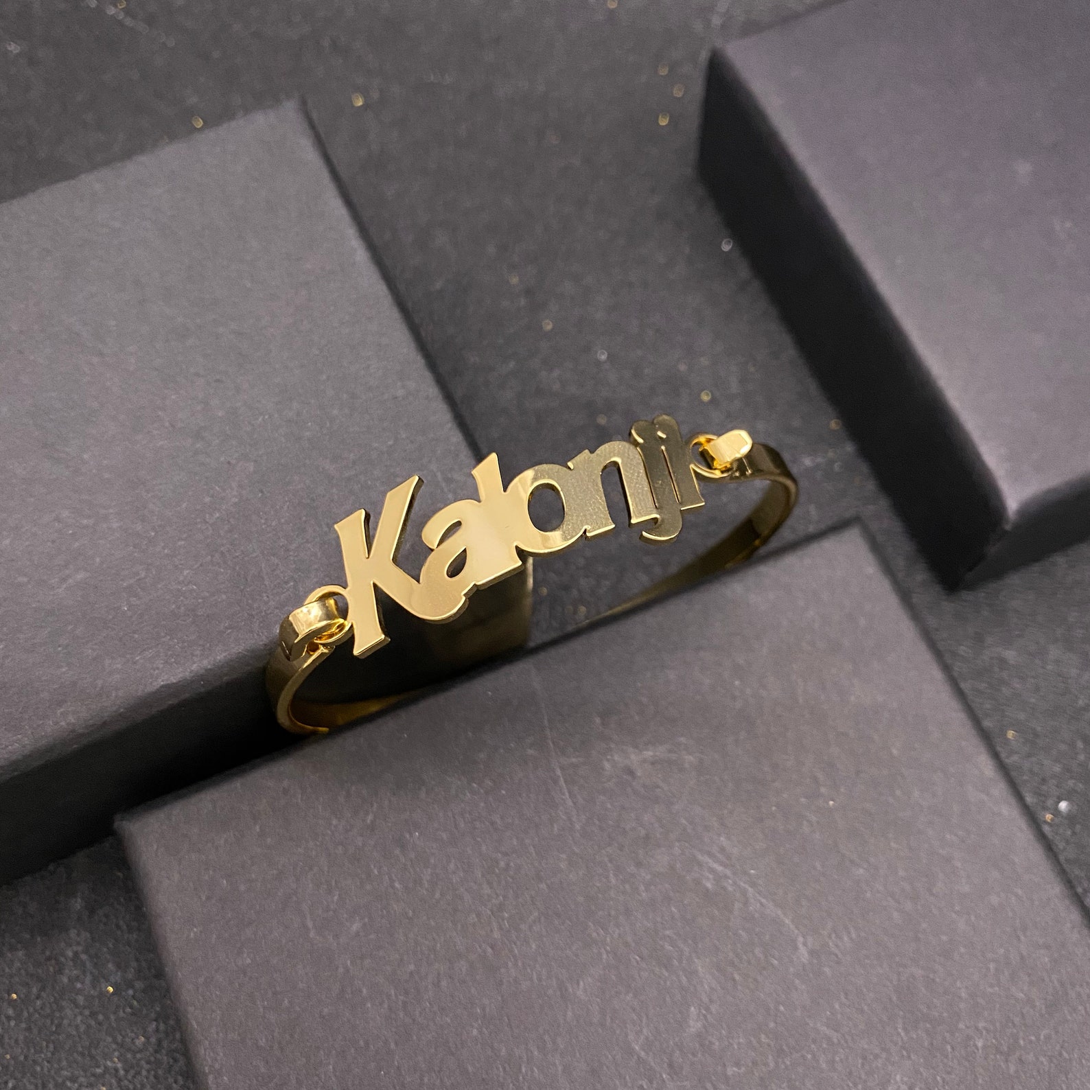 Custom Name Bracelet Bangle Gold Name Bangle Name Cuff - Etsy