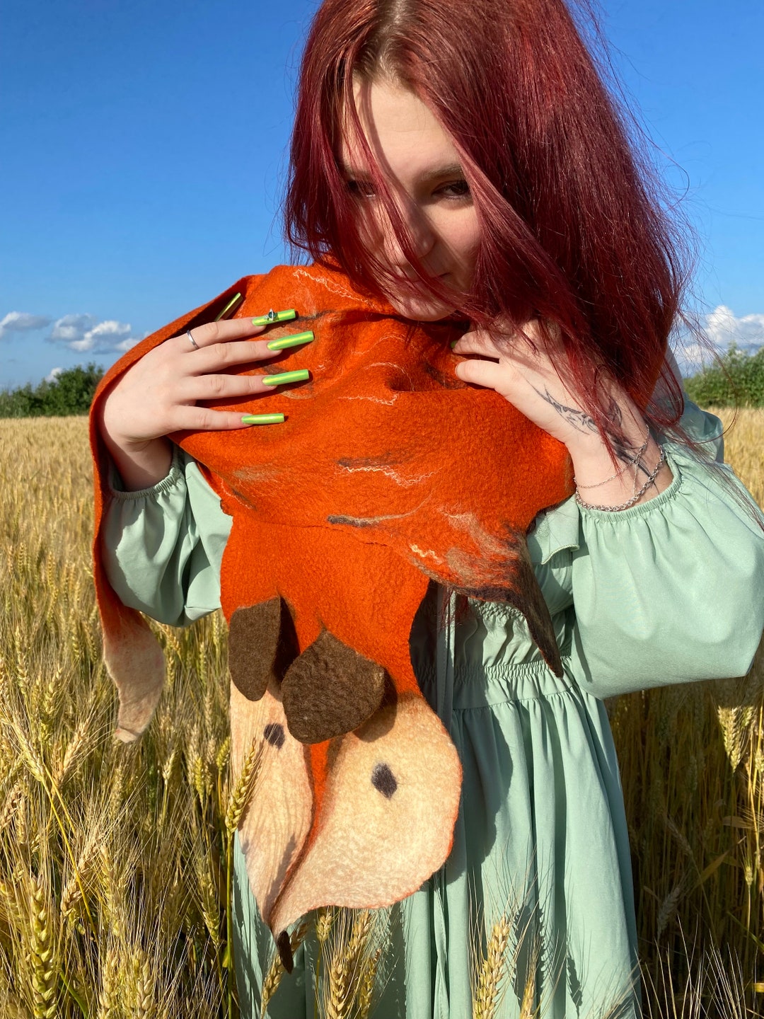 Felted Scarf - Fox Weasel Shape - Etsy