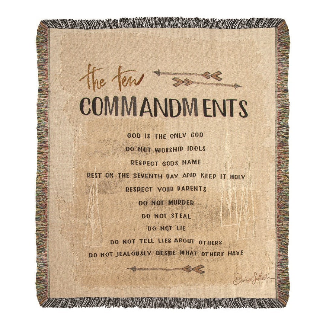 Ten Commandments brown Tapestry Throw 50x60 Woven Throw - Etsy
