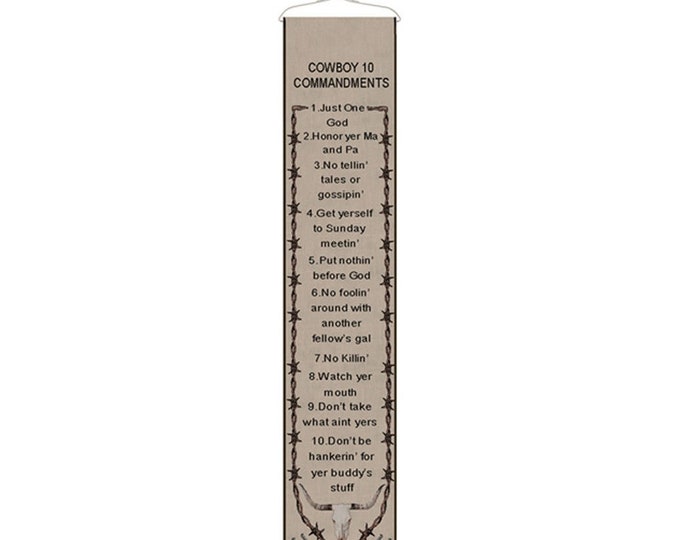 Cowboy's 10 Commandments, Western, Antiqued Wooden Sign - Etsy