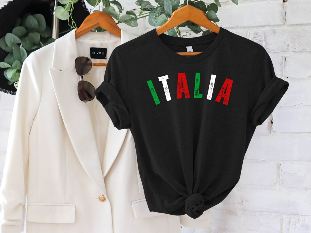 Italian Flag Color Lettering T-shirt, Italian Pride Shirt, Italy ...