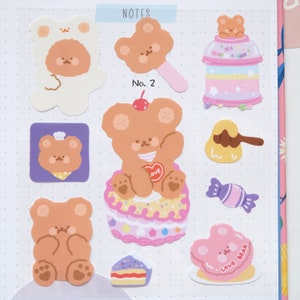 Bear Rabbit Sticker | 1 Sheet | Sticker Sheet | Planner Sticker ...