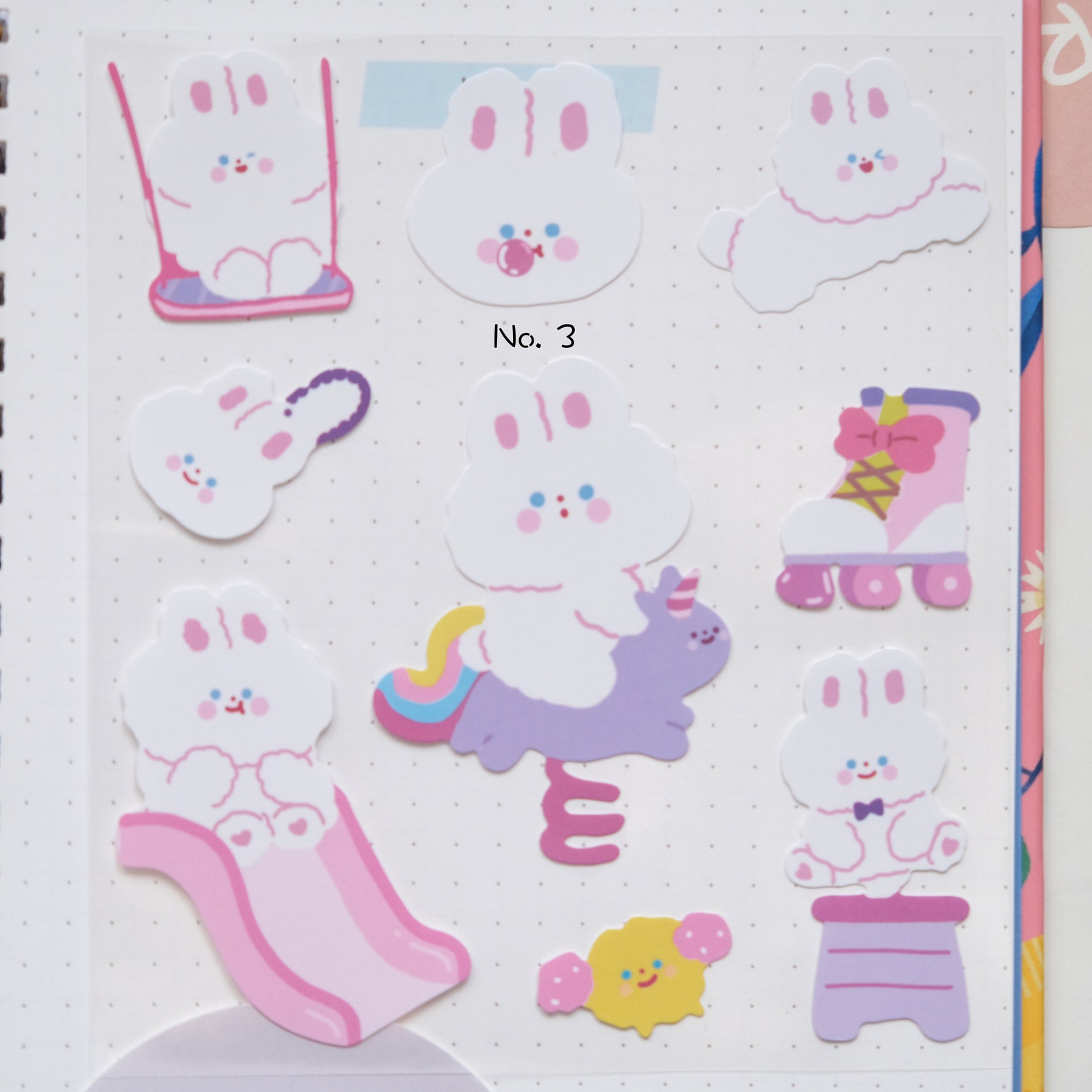 Bear Rabbit Sticker | 1 Sheet | Sticker Sheet | Planner Sticker ...