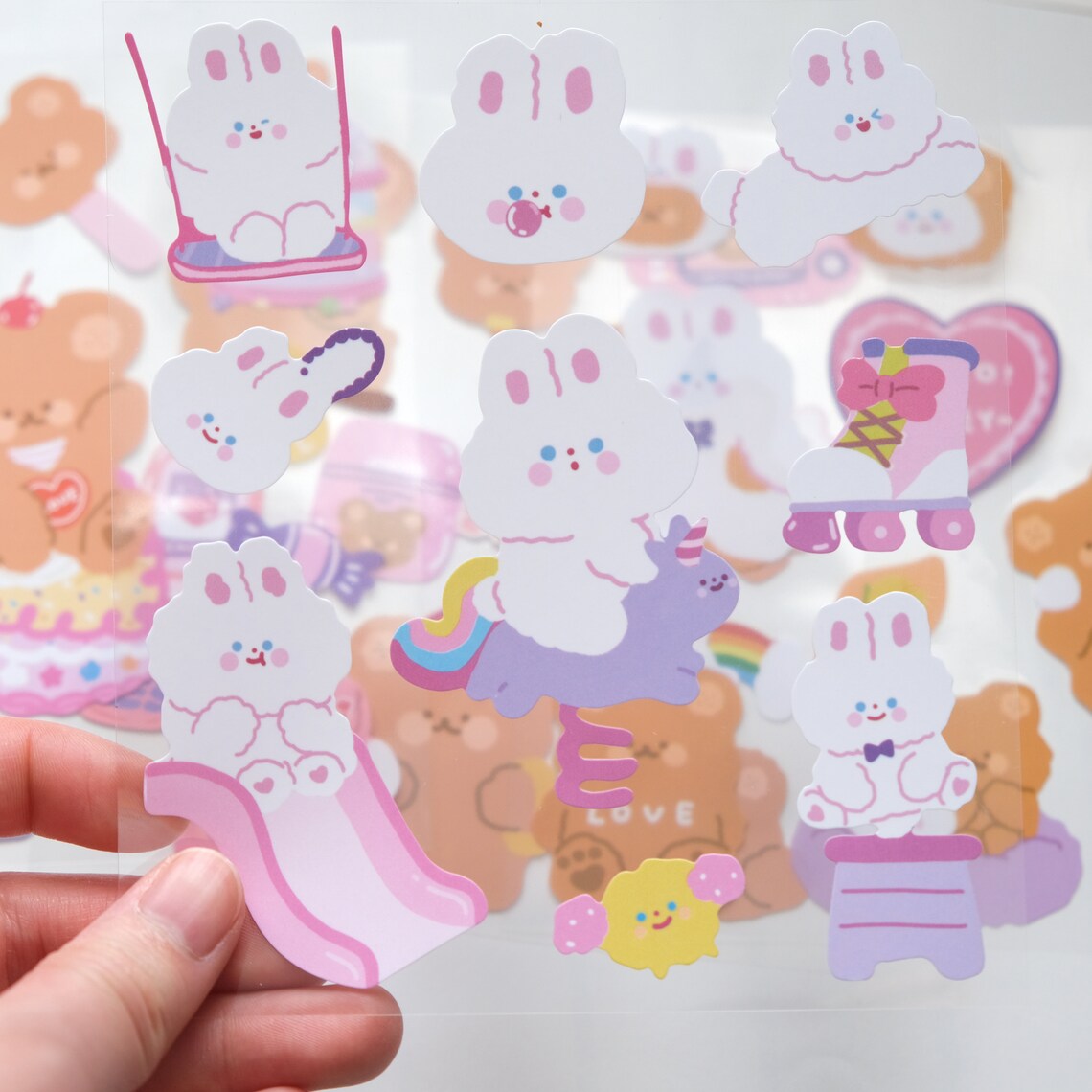 Bear Rabbit Sticker 1 Sheet Sticker Sheet Planner - Etsy