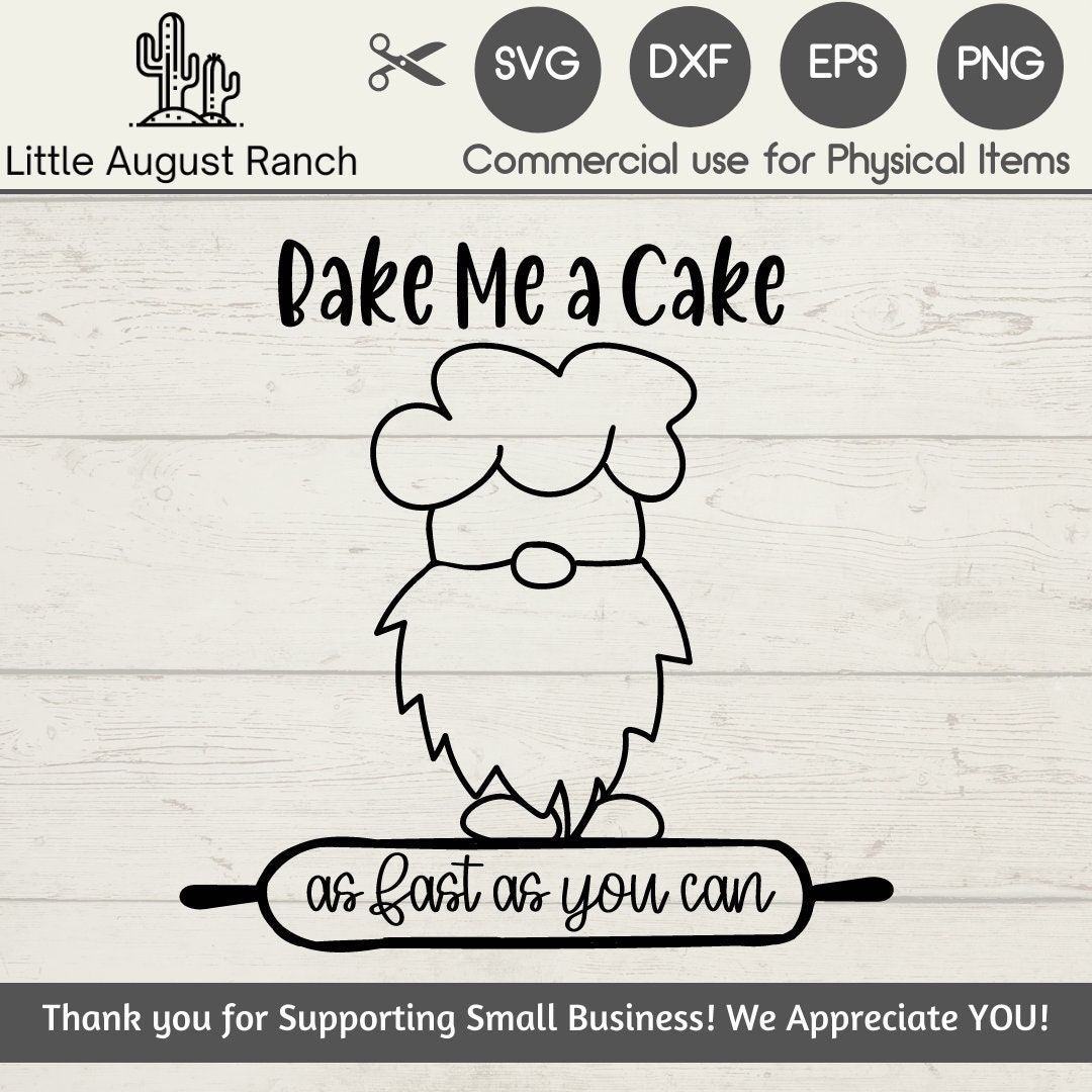SVG Gnome - SVG Baker Gnome - Bake Me a Cake - Svg Rolling Pin- SVG ...