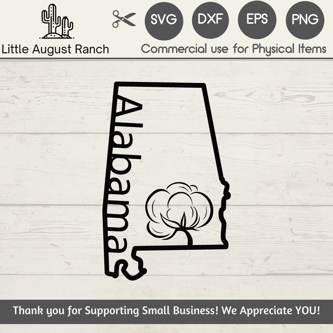 Alabama- SVG Alabama Cotton - Svg Alabama State - Alabama Png File ...