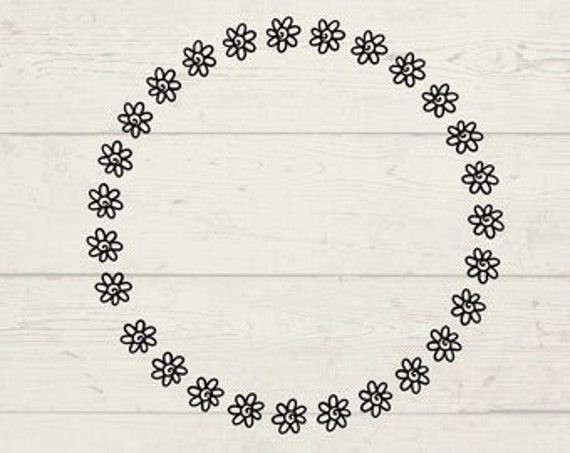 SVG Daisy Round Frame svg Frame Wreath Svg Round Cut File | Etsy