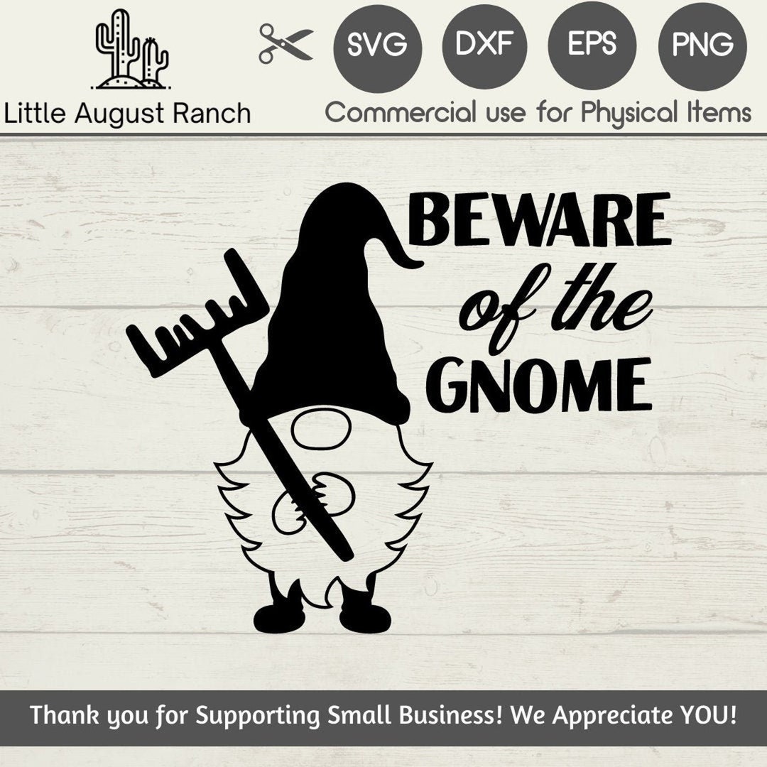 SVG Beware of the Gnome - Gnome - SVG Quote - SVG File - Cut File ...