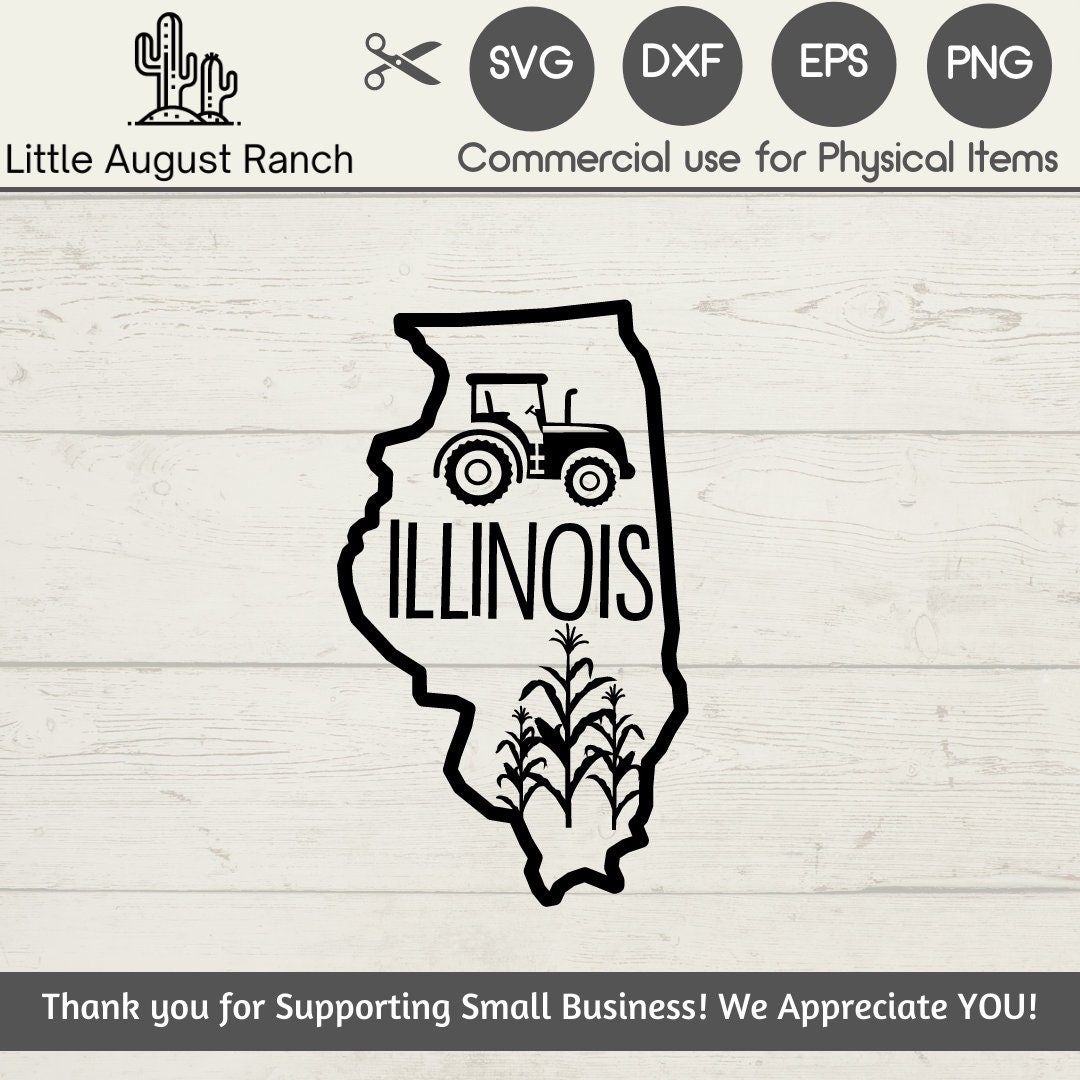 SVG Illinois - SVG Tractor Illinois - Svg Illinois State - Svg and Png ...