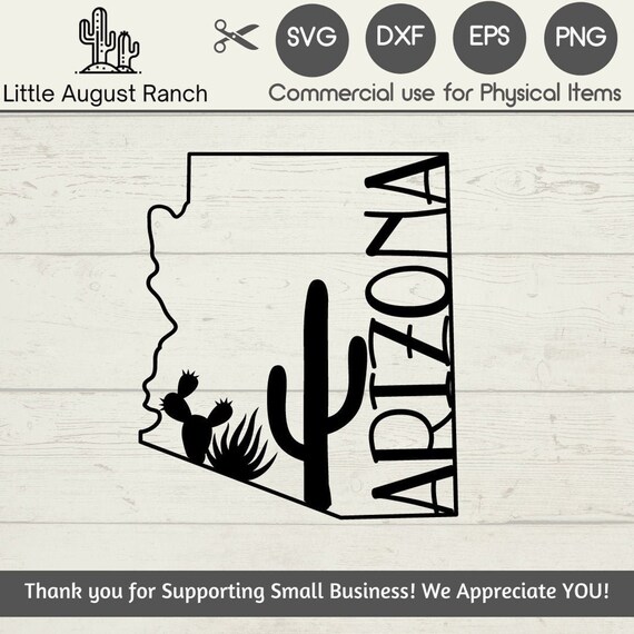 SVG Arizona SVG Arizona Cactus Svg and Png File Cricut | Etsy